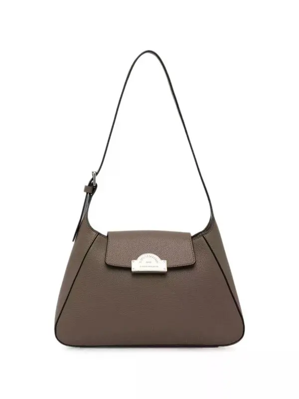 Karl Lagerfeld Logo-plaque Grained-leather Shoulder Bag - Brown