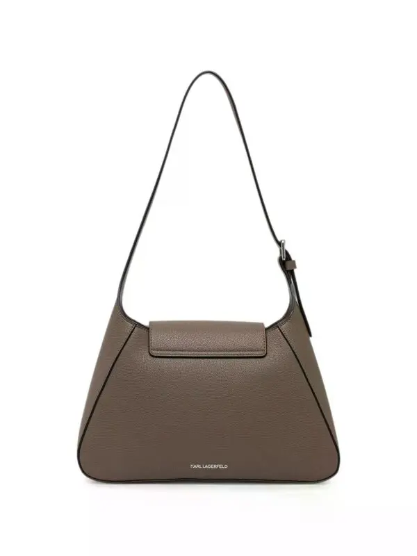 Karl Lagerfeld Logo-plaque Grained-leather Shoulder Bag - Brown