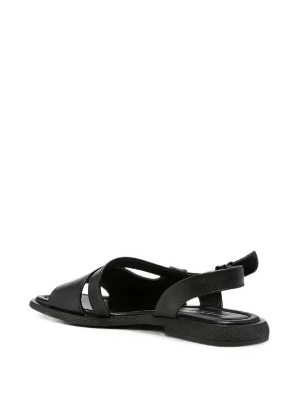 SERGIO MORETTI FIRENZE Buckle-fastening Leather Sandals - Black