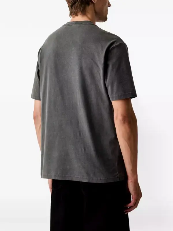Karl Lagerfeld Logo-embroidered Acid-wash T-shirt