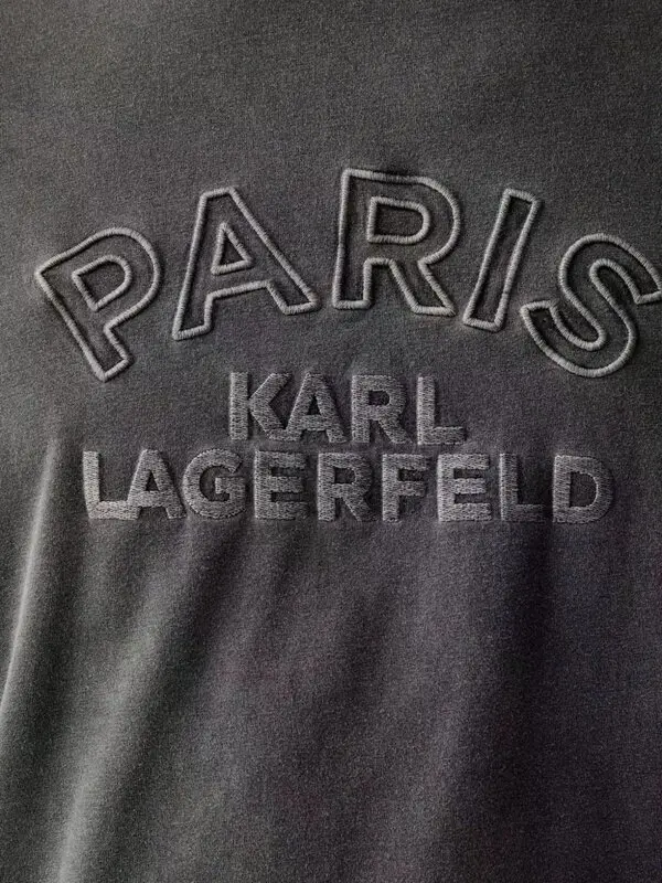 Karl Lagerfeld Logo-embroidered Acid-wash T-shirt