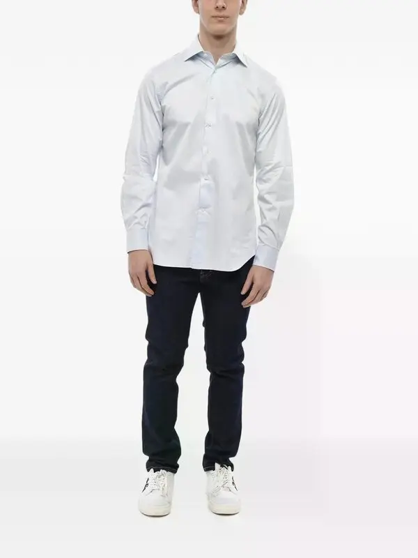 Corneliani French-collar Long-sleeve Shirt - Blue