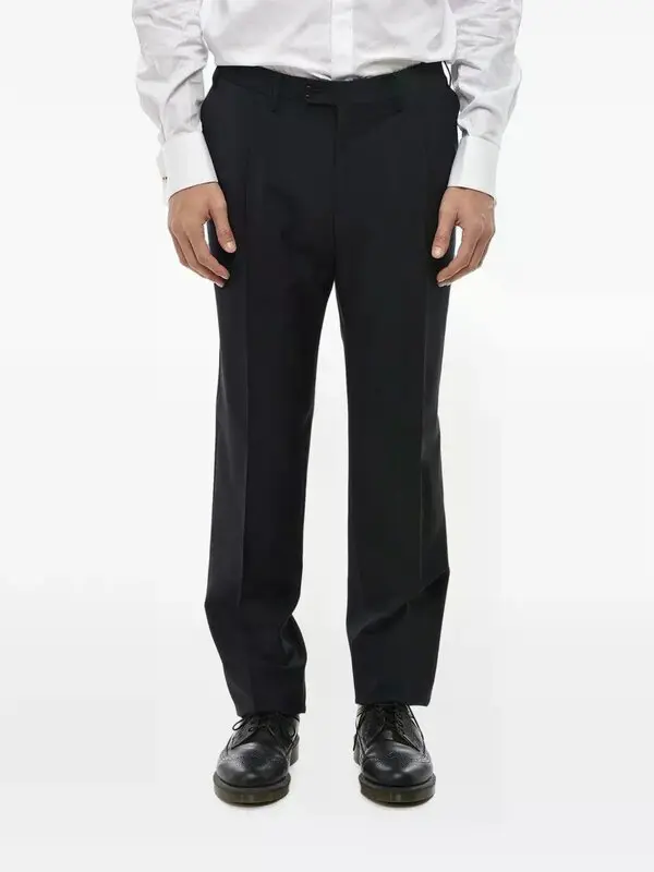 Corneliani Pressed-crease Straight-leg Trousers - Black