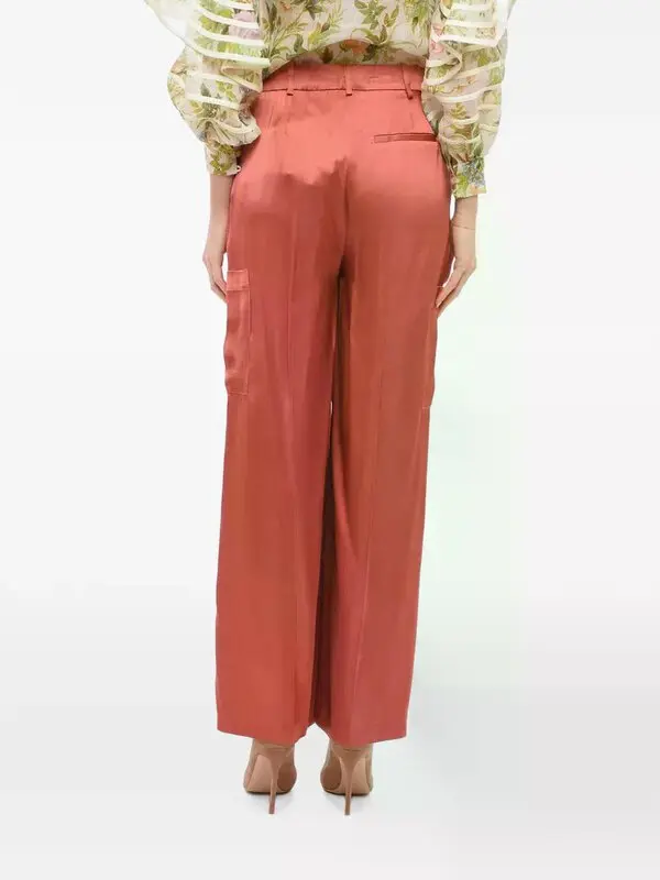 Loulou De Saison Pleated Satin Tailored Trousers - Orange