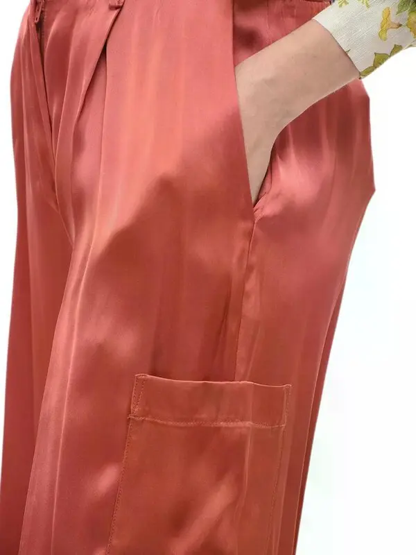 Loulou De Saison Pleated Satin Tailored Trousers