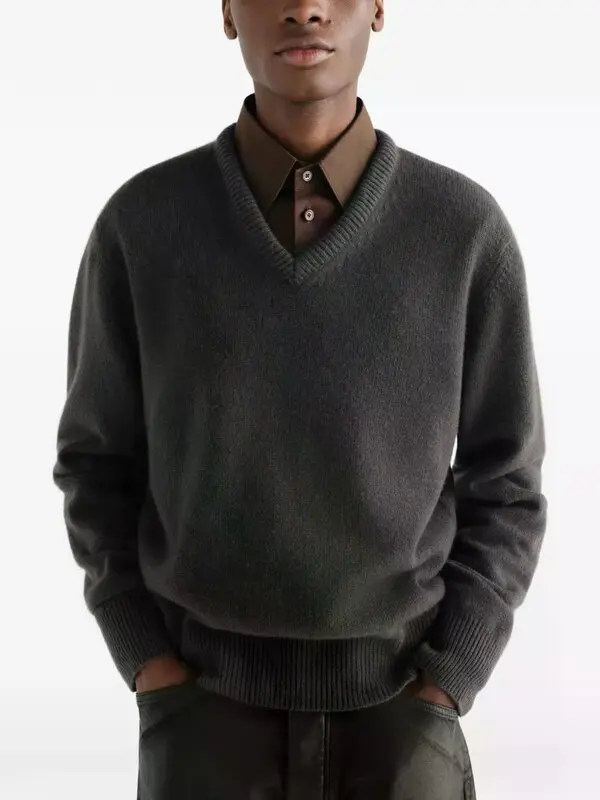 LEMAIRE V-neck Sweater In Cashmere