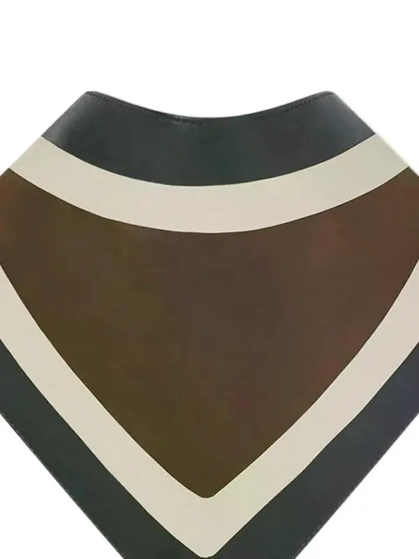 RETORI Colour-block Leather Bandana Scarf
