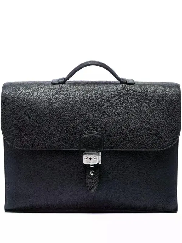Hermès 2011 Togo Sac A Depeches 41 Business Bag - Black