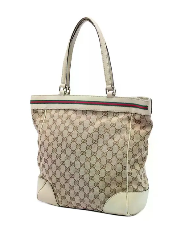 Gucci Gg Canvas Web Mayfair Tote Bag - Neutrals
