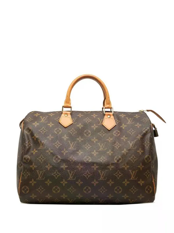 LOUIS VUITTON 1995 Monogram Speedy 35 Boston Bag - Brown
