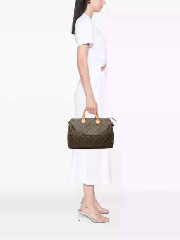LOUIS VUITTON 1995 Monogram Speedy 35 Boston Bag - Brown