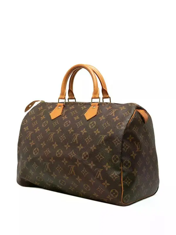 LOUIS VUITTON 1995 Monogram Speedy 35 Boston Bag - Brown