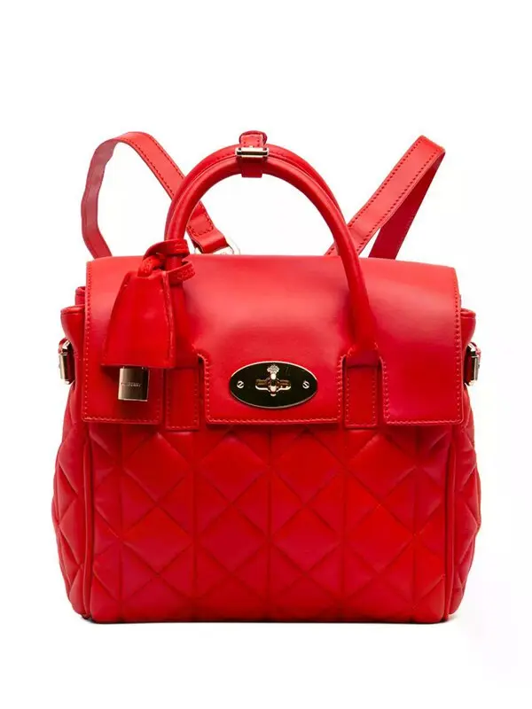 Mulberry 2000-2026 Mini Quilted Nappa Cara Delevingne Convertible Bag Backpack - Red