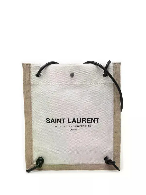 Saint Laurent 2022 Canvas Universite Flat Convertible Crossbody Bag - Brown