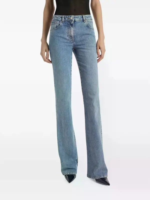 Balmain Bootcut Faded Denim Jeans