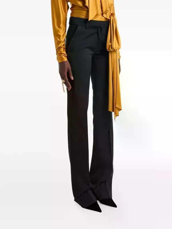 Balmain Low-waisted Wool-satin Trousers
