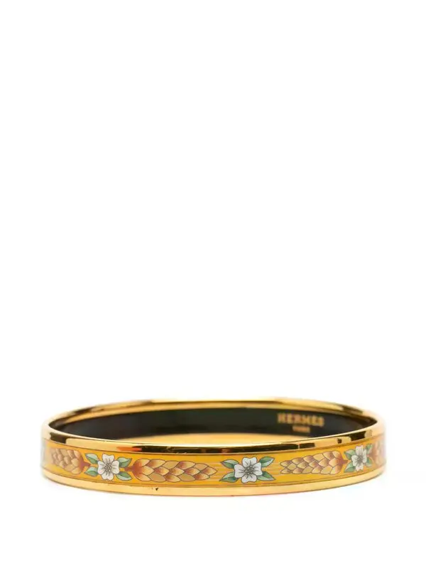 Hermès 20th Century Narrow Wild Flower Enamel Bangle 65 Costume Bracelet - Multicolour