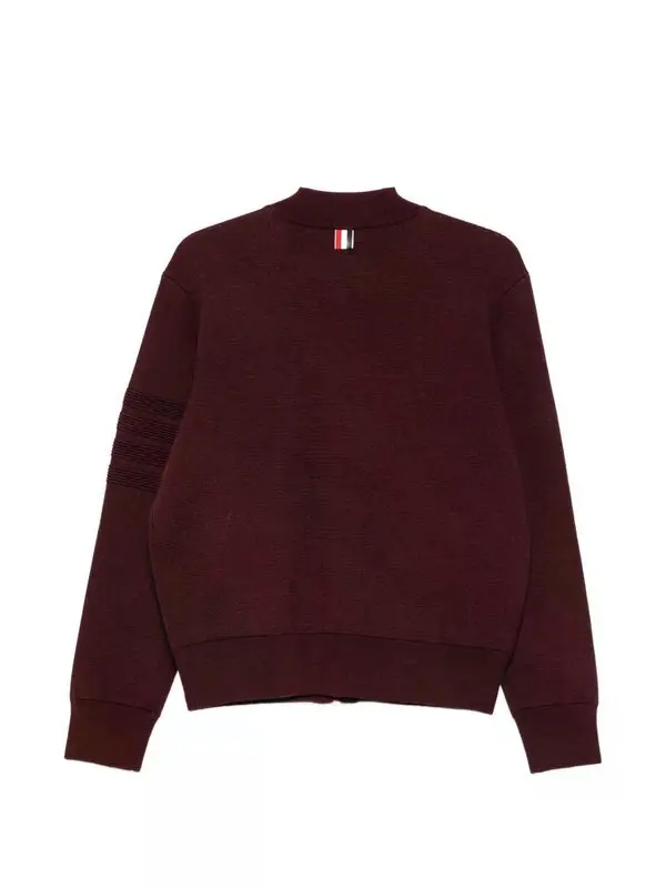 Thom Browne 4-bar Zip-up Cardigan - Red