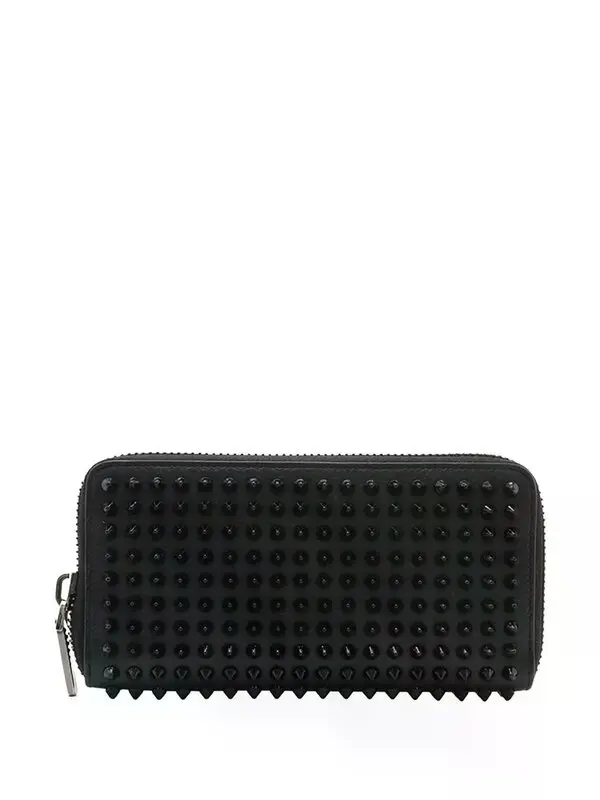 CHRISTIAN LOUBOUTIN 2013-2026 Grained Calfskin Spikes Panettone Wallet Long Wallets - Black