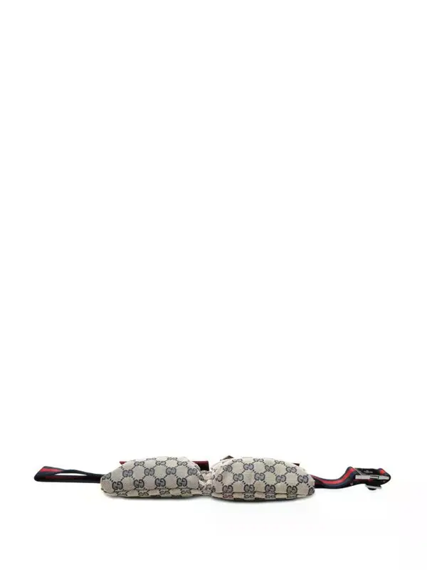 Gucci Gg Canvas Web Double Pocket Belt Bag - Red