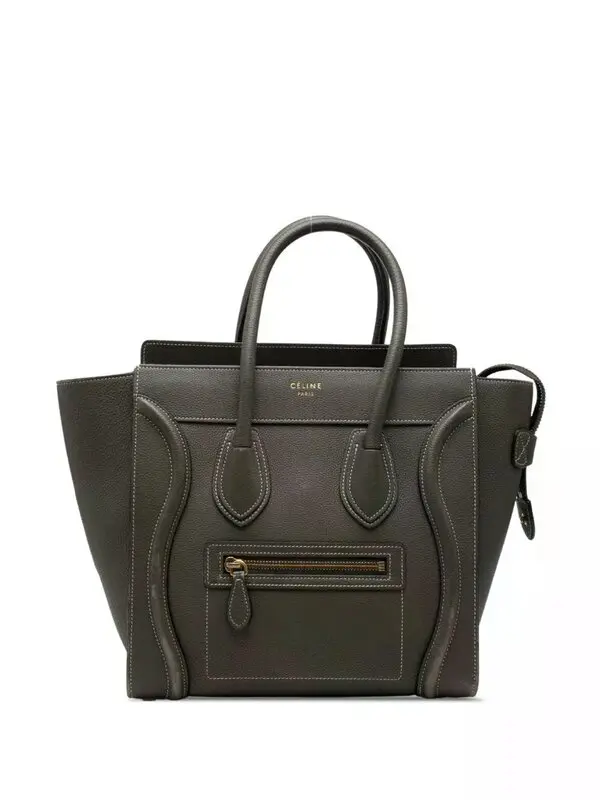 Celine 2017 Micro Drummed Calfskin Luggage Tote Bag - Grey