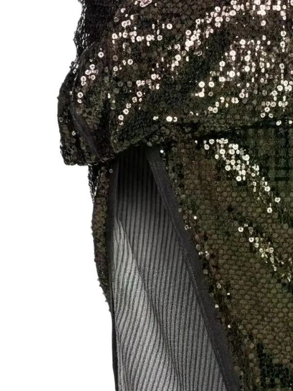 Rick Owens Sequin Embellished Draped Midi Skirt