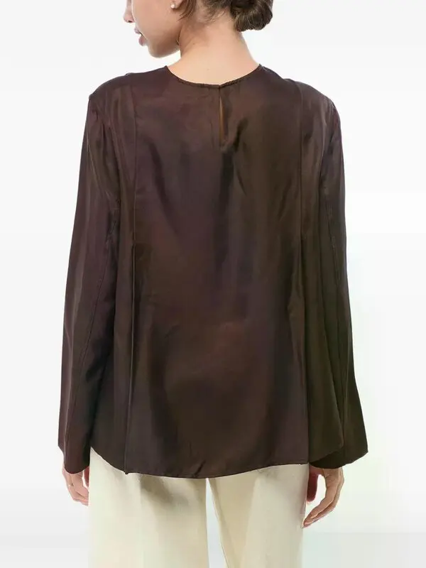 Loulou De Saison Adalyn Silk-twill Blouse - Brown