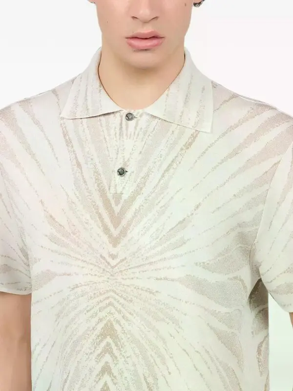 Roberto Cavalli Ray-print Polo Shirt
