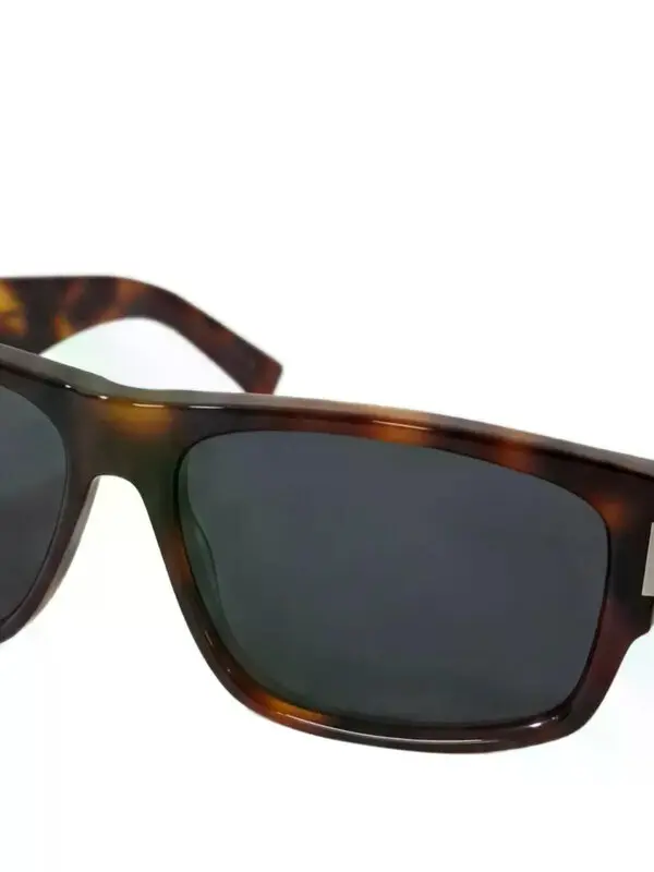 Saint Laurent Tortoiseshell-effect Rectangle-frame Sunglasses
