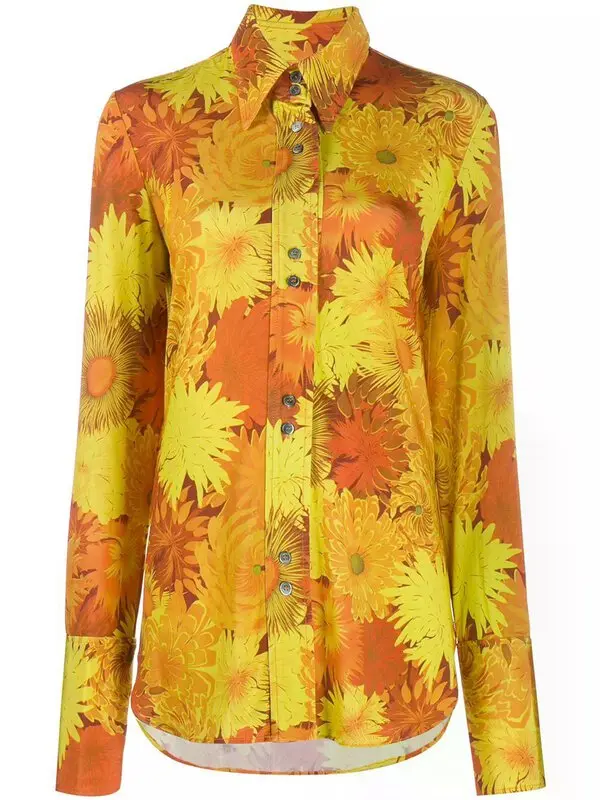 ELLERY Floral-print Shirt - Orange