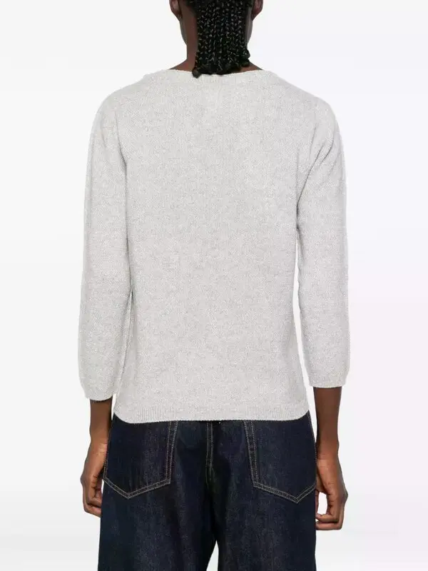 Fabiana Filippi Boat Neck Three-quarter Sleeve Sweater - Grey
