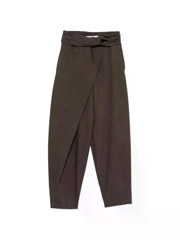 RÓHE Wrap-style Twist-detail Trousers - Brown