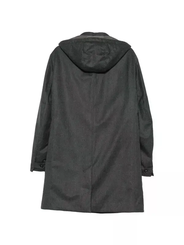 Canali Hooded Concealed-fastening Coat