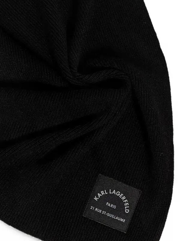 Karl Lagerfeld Logo-patch Ribbed Scarf