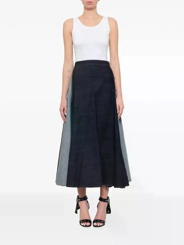 LANVIN Panelled Midi Denim Skirt - Blue