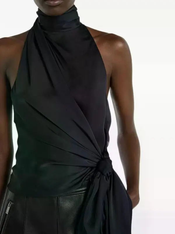Balmain Open-back Silk-chiffon Top