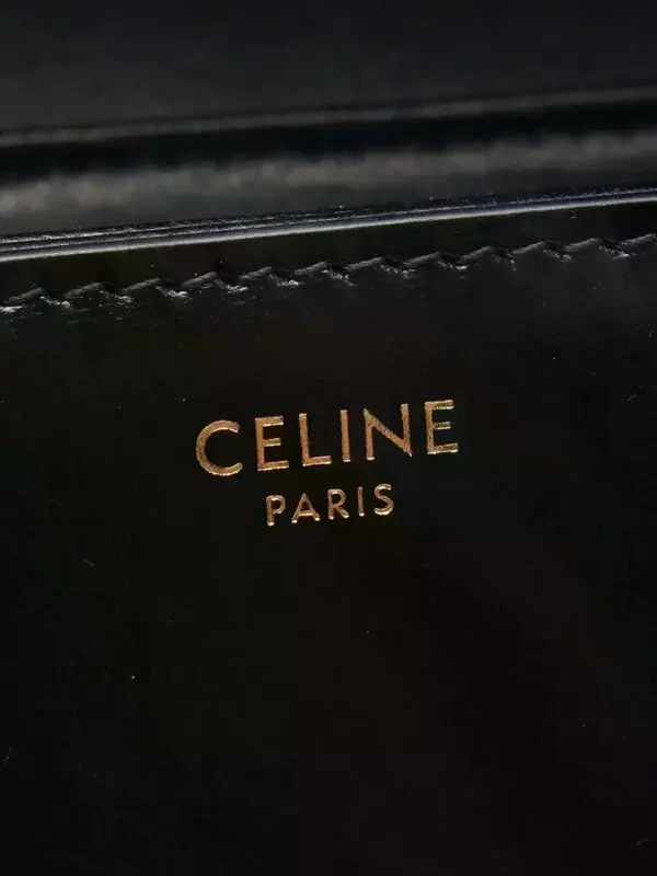 Celine 2000-2026 Teen Shiny Calfskin Triomphe Crossbody Bag
