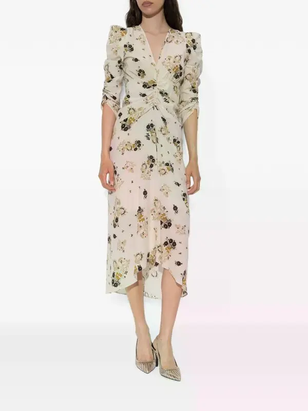 Isabel Marant Étoile Albini Floral-print Midi Dress - Neutrals