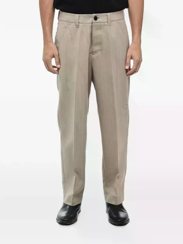 ALLSAINTS Anaco Pinstriped Trousers - Grey