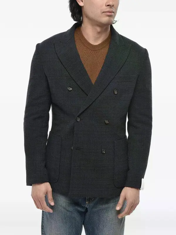 PAOLO PECORA Double-breasted Checked Blazer