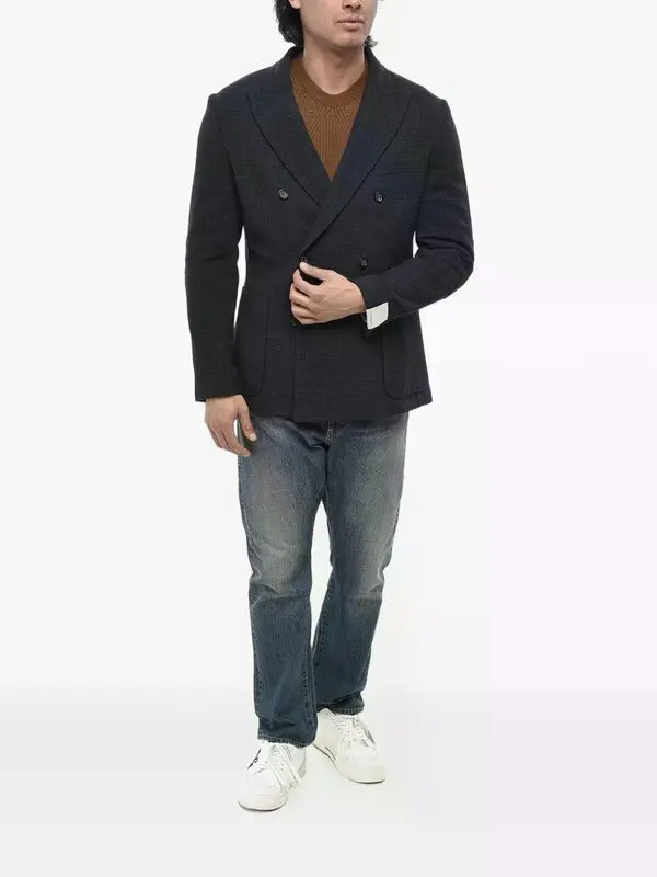 PAOLO PECORA Double-breasted Checked Blazer