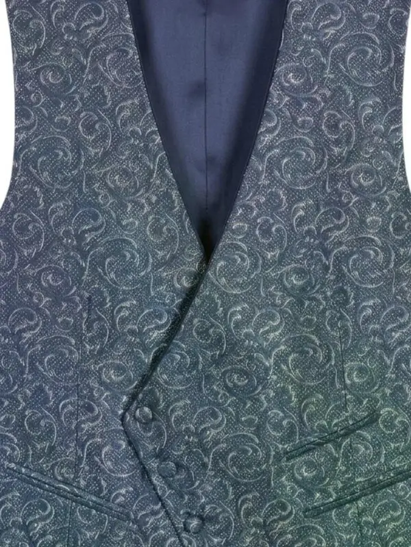 RAMON SANJURJO Paisley-pattern Waistcoat - Blue