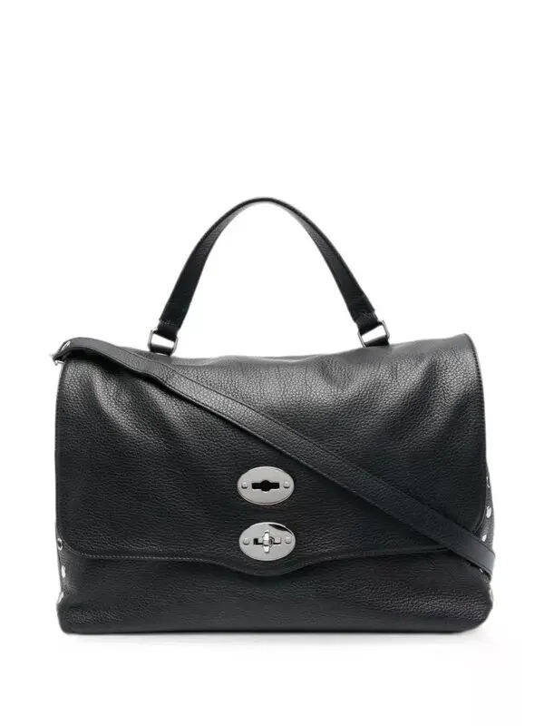 ZANELLATO Postina Stud-embellished Leather Shoulder Bag - Black