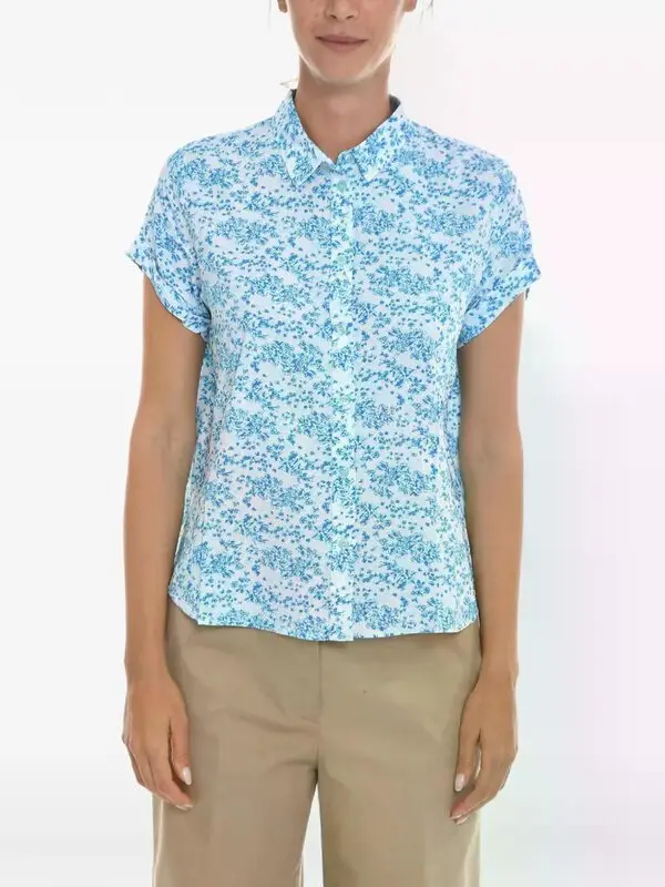 SAMSOE SAMSOE Majan Floral-print Short-sleeve Shirt