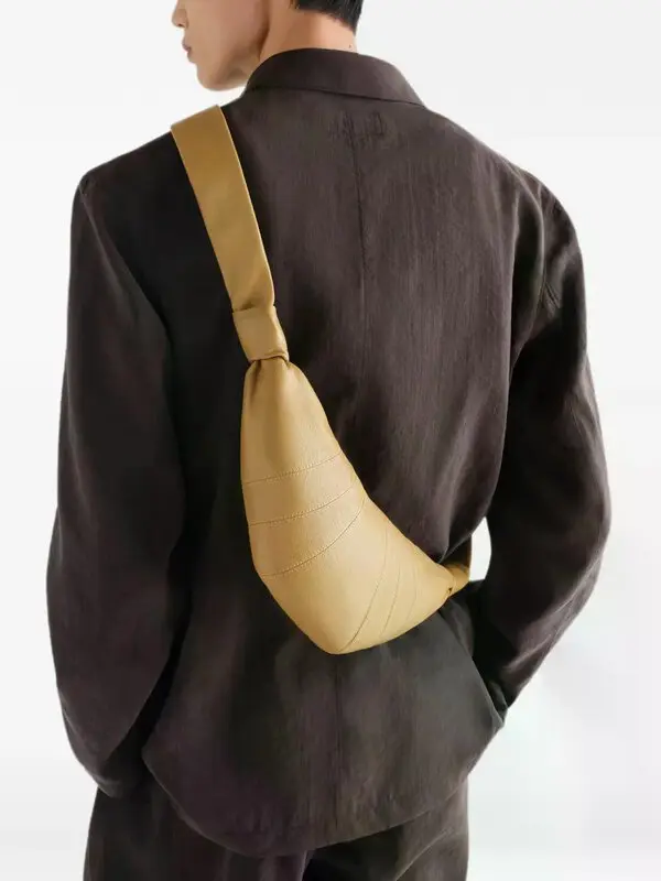 LEMAIRE Small Croissant Bag In Grained Goat Leather - Neutrals