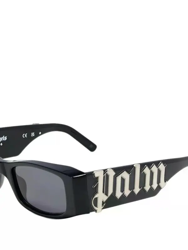 Palm Angels Rectangle Frame Sunglasses With Logo Plaque