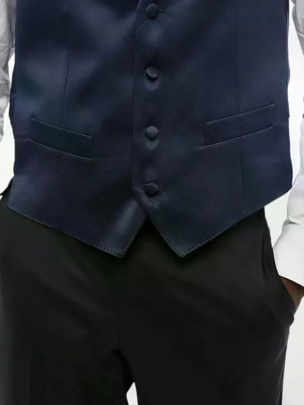 Corneliani Satin Piped-pocket Waistcoat
