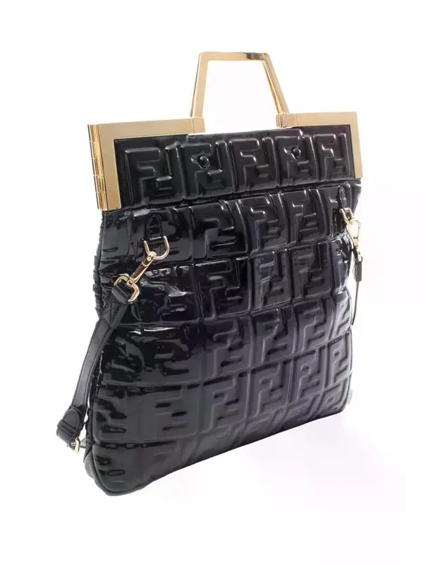 Fendi Ff 1974 Embossed Patent Shopping Tote