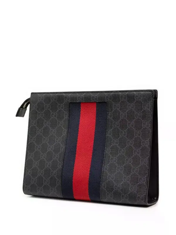 Gucci 2000-2015 Gg Supreme Web Clutch Bag - Black
