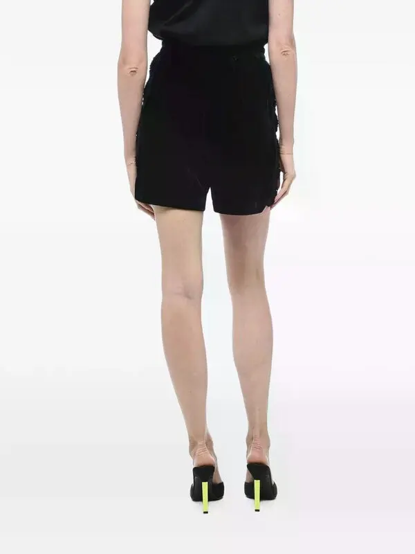 MATIMI Embroidered-details Velvet Shorts